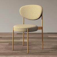 China Modern Fabric Dining Room Wrought Iron Dining Chairs With Metal for sale