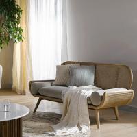 China Bedroom Rattan Linen Sofa Linen Filled Sponge Seat Bag for sale