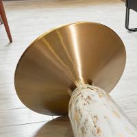 China Stainless Steel White Marble Top Circular Coffee Table 50*50 for sale