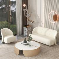 China Living Room Furniture Modern Fabric Sofa Set White Flannelette Couch for sale
