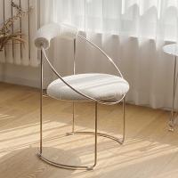 China Minimalist Style Velvet Leisure Chair White Office Lounge for sale