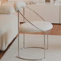 China Minimalist Style Velvet Leisure Chair White Office Lounge for sale