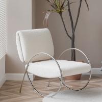China Lobby Teddy Metal Base Fabric Leisure Chair Bedroom Lounge for sale