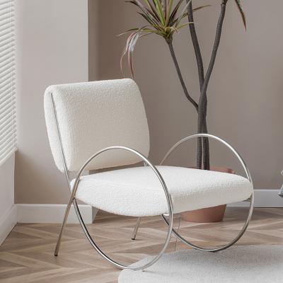 China Lobby Teddy Metal Base Fabric Leisure Chair Bedroom Lounge for sale