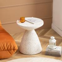China Round White Stone Cafe Table For Apartment Customizable for sale