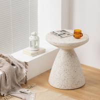 China Round White Stone Cafe Table For Apartment Customizable for sale