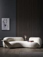 China Modern Luxury Lamb Velvet 3 Seater Sofa Flannelette Material for sale