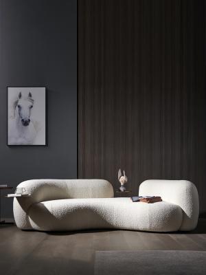 China Modern Luxury Lamb Velvet 3 Seater Sofa Flannelette Material for sale