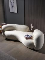 China Modern Luxury Lamb Velvet 3 Seater Sofa Flannelette Material for sale