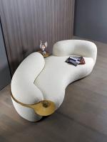 China Modern Luxury Lamb Velvet 3 Seater Sofa Flannelette Material for sale