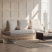 China Cotton Linen Modern Fabric Sofa Set High Seat For Leisure for sale