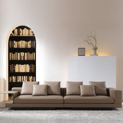 China Modern Living Room Leather Sofa Combination Nordic Luxury Straight Row for sale