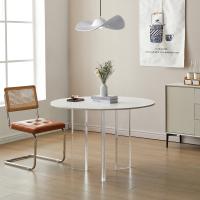 China Modern Dining Room Furniture Transparent Round Acrylic Small Dining Table for sale