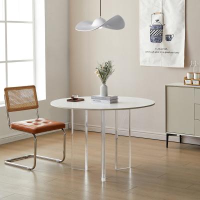 China Modern Dining Room Furniture Transparent Round Acrylic Small Dining Table for sale