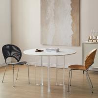 China Modern Dining Room Furniture Transparent Round Acrylic Small Dining Table for sale