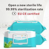 China 75% Wet Alcohol Disinfectant Wipes Cotton Material High Sterilization Rate for sale