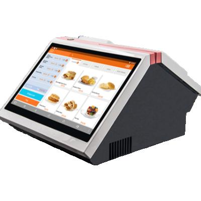 China All in one POS systems 14.1 inch capacitive touch screen dual display with built-in 80mm printer. for sale