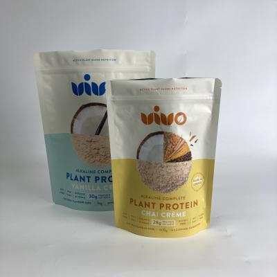 China Custom Printed Stand Up Pouches Resealable Plastic Bags for Protein Powder Food Grade Powder Packaging Bags with Aluminum for sale