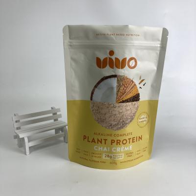 China Custom Printed Food Grade Resealable Protein Powder Packaging Bags Stand Up Zipper Bags for Whey Protein for sale