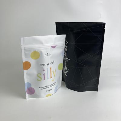 China Custom Printed Stand Up Zipper Bags for Body Scrubs Matt Finish Resealable Plastic Packaging Bags for sale