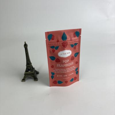 China Custom Printed Matt Finish Ziplock Mylar Bags Small Size Stand Up Zipper Bags for Tea with Aluminum Foil for sale