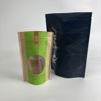 China Custom Printed Matt Finish Kraft Paper Bags Food Grade Stand Up Zipper Bags for Snack Packaging with Window for sale