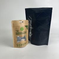 China Custom Printed Resealable Kraft Paper Stand Up Ziplock Pouches Stand Up Zipper Bags for Pet Food with Window for sale
