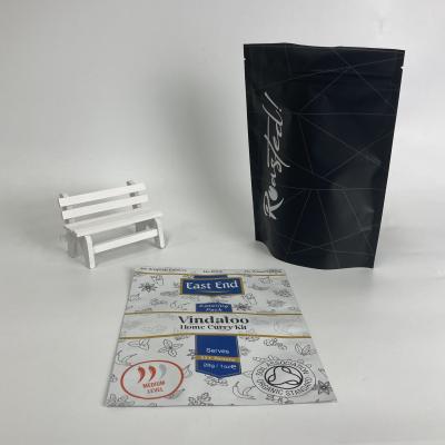 China Curry Kit Heat Seal Seasoning Spice Packaging Bags Zipper Top for sale