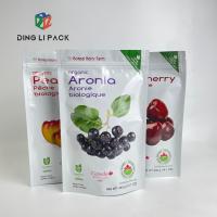 China Custom print plastic food grade resealable stand up pouch metallic frosted  dried fruit packing bags with plastic zipper for sale
