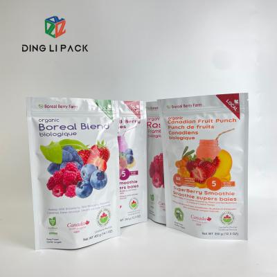 China Digital custom printing moq 500pcs stand up pouch fruit packaging bag with aluminium foil zip for sale