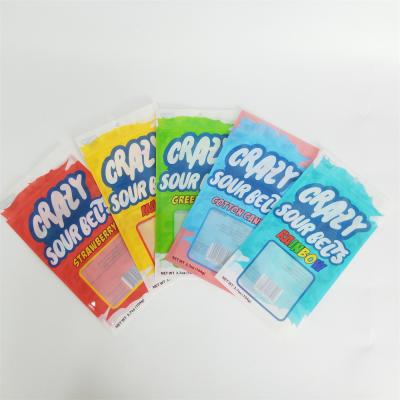 China Custom Printed Food Grade Plastic Bag For Sugar Packaging Three Side Seal Candy Sugar Pouch Zip Lock Sugar Bag With Window for sale