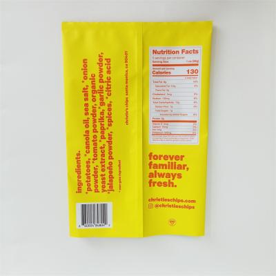 China New Wholesale Factory Food Grade Mylar Back Seal Bag Food Packaging Pouch For Potato Chips for sale