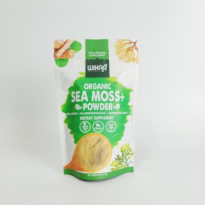 China New Wholesale Factory Food Grade Mylar Stand Up Powder  Bag 227g Stand Up Zipper Powder Bag Sea Moss Powder Packaging Pouch for sale