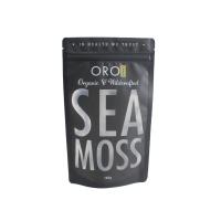 China Black matte custom print mylar plastic ziplock sea moss stand up pouch with window for sea food for sale