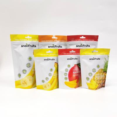 China Custom print logo resealable white food grade stand up snack ziplock bag with window for snack ziplock pouch bag for sale