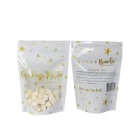China Custom Glossy Surface Stand Up Transparent Bags With Zip Lock For Powder Packaging for sale
