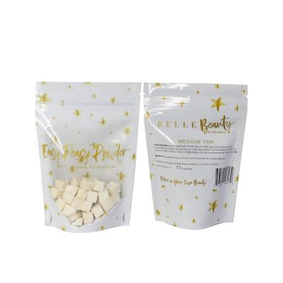 China Custom Glossy Surface Stand Up Transparent Bags With Zip Lock For Powder Packaging for sale