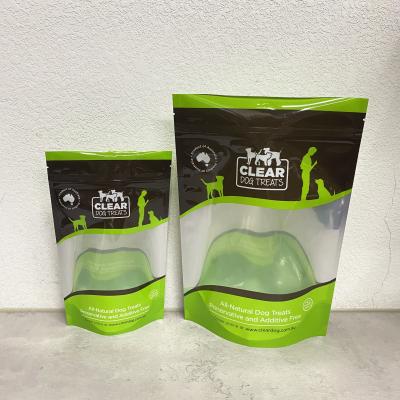 China Food grade plastic zip mylar 250g 500g dog food bag with window other packaging material for sale