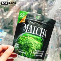 China 30g Stand Up Food Packaging Pouches Matcha Tea Packaging With Zipper for sale