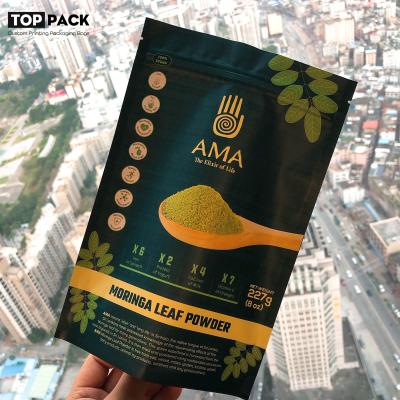 China Custom Digital Print Food Packaging Pouches For Morniga Leaf Powder for sale