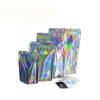 China Foil Laminated Laser Custom Hologram Custom Stand Up Pouch Mylar Zipper Bag for sale