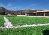 China FIFA Approved UV Resistant 50mm Pile Height Football Artificial Grass with High Density and Low Maintenance for sale