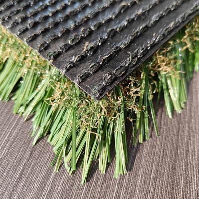 China 40mm 14600 Dtex Landscaping Fake Artificial Green Turf With Perforation Drainage Holes And PU Adhensive for sale