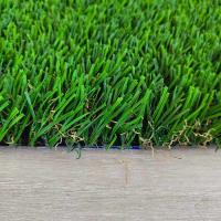 China 32mm Low Shrinkage Leisure Landscape Artificial Turf With PU Adhesive And Double PP Backing for sale