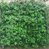 China Green Fake Wall Grass Panels For Offices Hotels Restaurants With Low Maintenance Cost And Great UV Resisitance for sale
