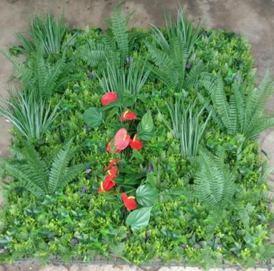 China 100cm*100cm Low Maintenance Artificial Wall Grass Panel Square Shape Anti Aging for sale