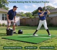 China Portable Artificial Turf Baseball Batting Mat with PU Foam Backing UV Resistant and Customizable Options for sale
