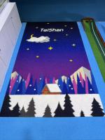China 3D Pictured Artificial Grass Customized Logos And Yarn Specifications For Courts Decorations for sale