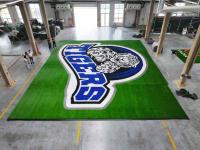 China Pictured Artificial Grass Pictured Artificial Turf 40mm Football Turf Customized Logos for sale