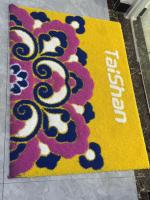 China 3D Pictured Artificial Grass Customized Logos And Yarn Specifications For Courts Decorations for sale